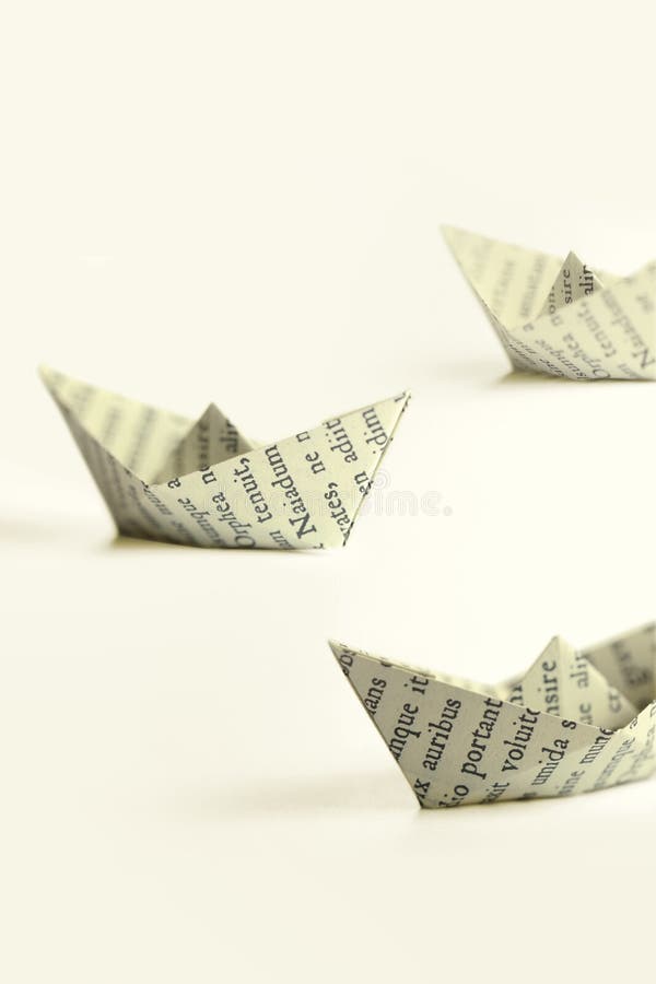 Three paper boats stock photo. Image of document, fold - 20445464