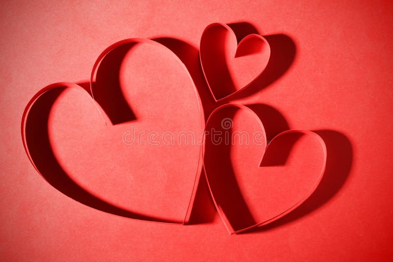 Three Paper Feathers Leaves on Pink Background Stock Image - Image of ...