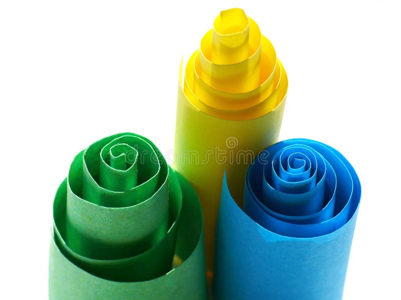 Three paper rolls stock photo. Image of yellow, craft - 6235014