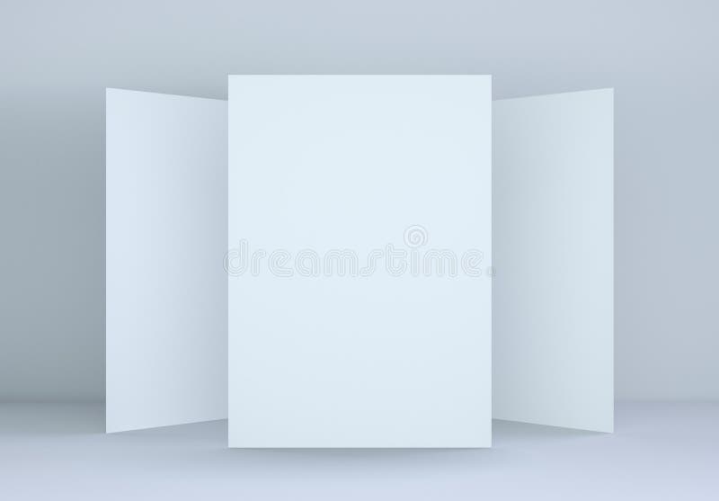 Three A4 Paper Sheet Mockup. Stock Illustration - Illustration of ...