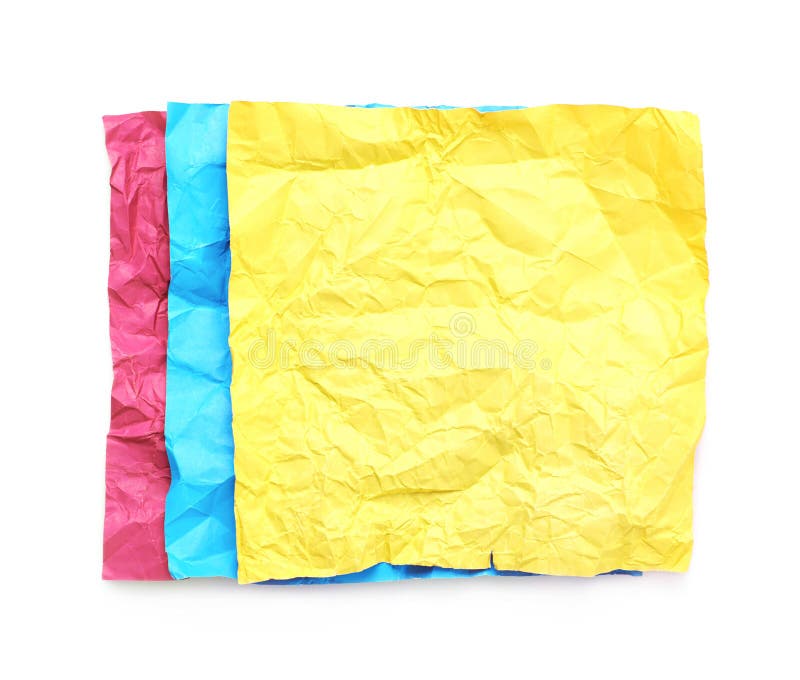 Three Paper Sheets Isolated Stock Photo - Image of color, colorful ...