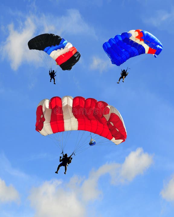 Three parachutes stock image. Image of competition, glider - 24458847