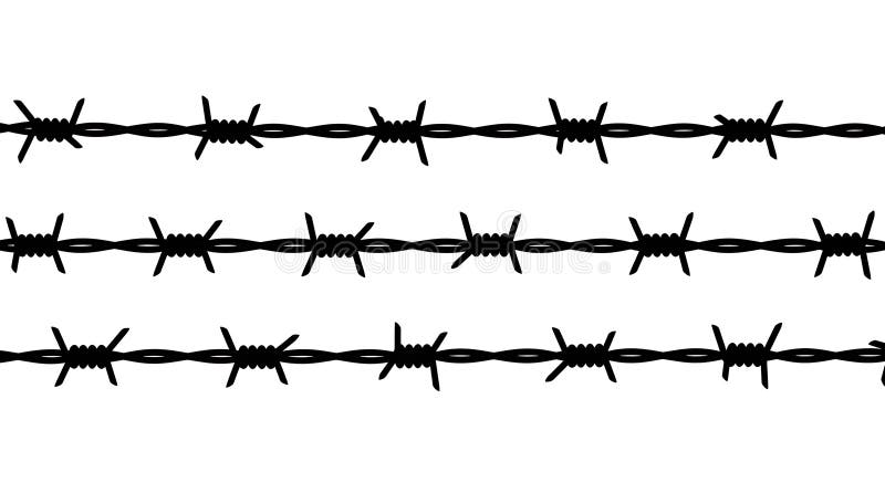 Three Parallel Strands of Barbed Wire are Depicted, Each Featuring ...