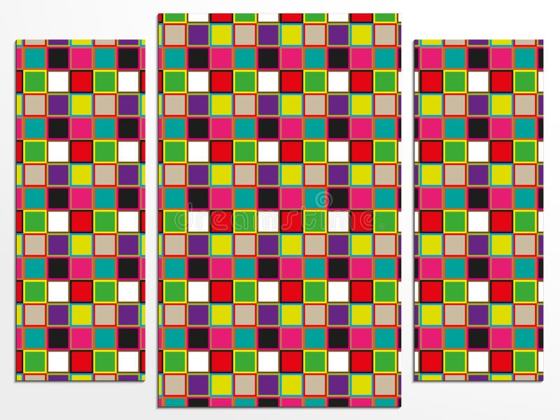 Three-part Panel with an Abstract Pattern. Vector Illustration. Stock ...