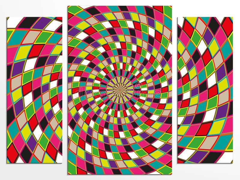 Three-part Panel with an Abstract Pattern. Vector Illustration. Stock ...