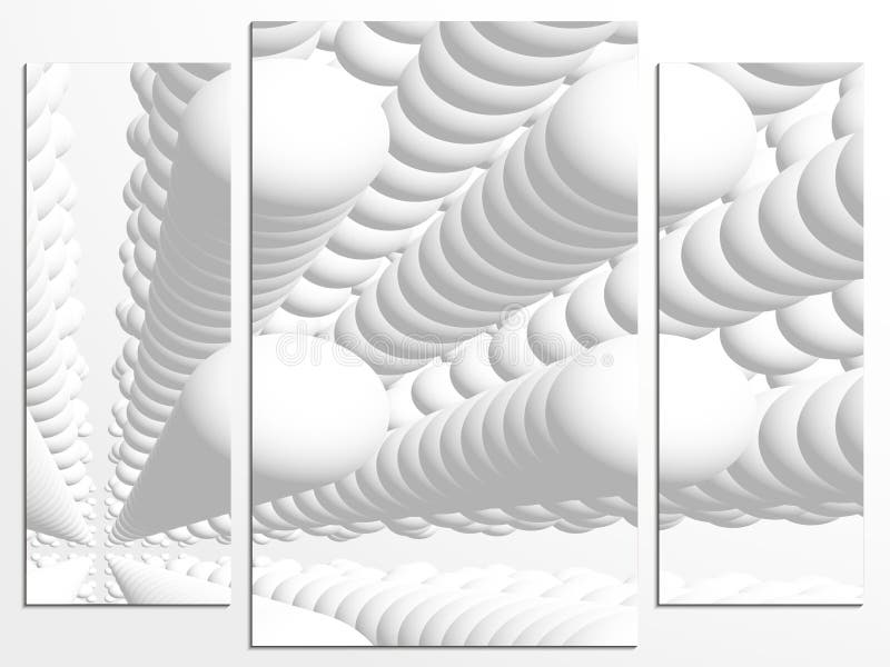 Three-part Panel with an Abstract Pattern. Vector Illustration. Stock ...