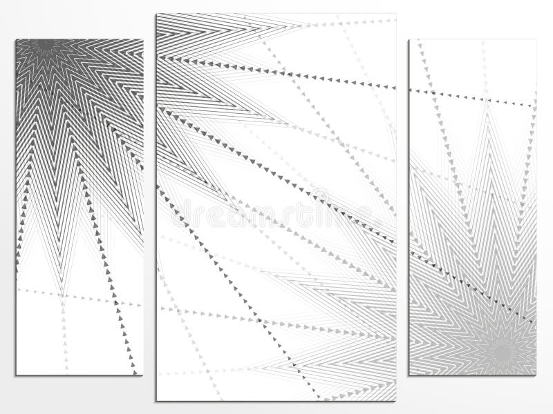 Three-part Panel with an Abstract Pattern. Vector Illustration. Stock ...
