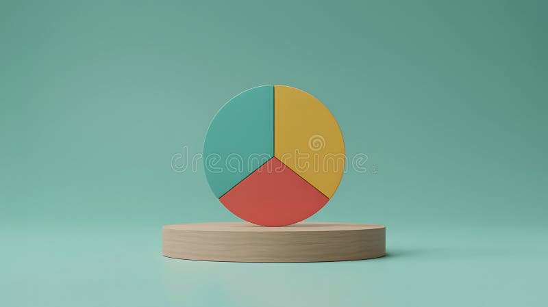 Three-part Pie Chart Rendered in a Vibrant Colour Scheme Presented on a ...