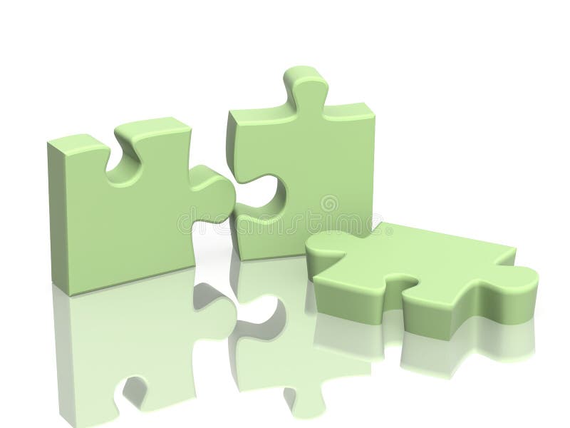 Three parts of a puzzle stock illustration. Illustration of blank ...