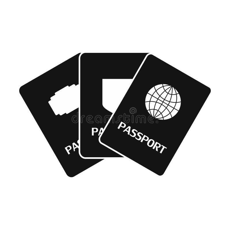 Three Passports Black Simple Icon Stock Vector - Illustration of ...