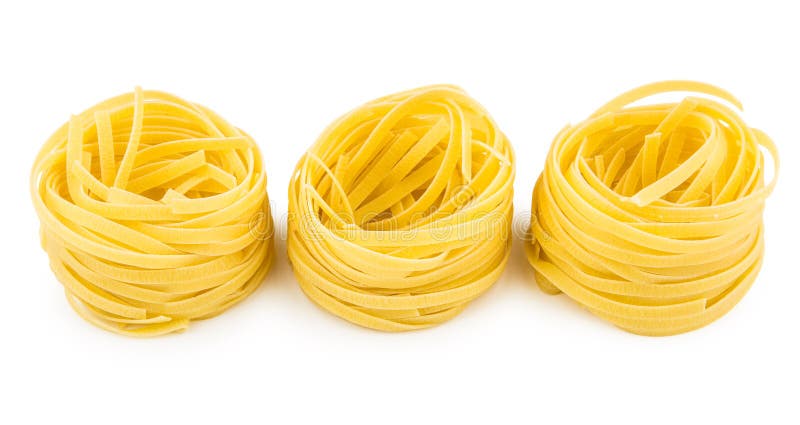 Three Pasta in Form Nest Isolated on White Stock Image - Image of heap ...