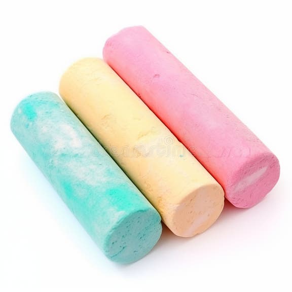 Three Pastel Chalks in a Row on White Background Stock Illustration ...