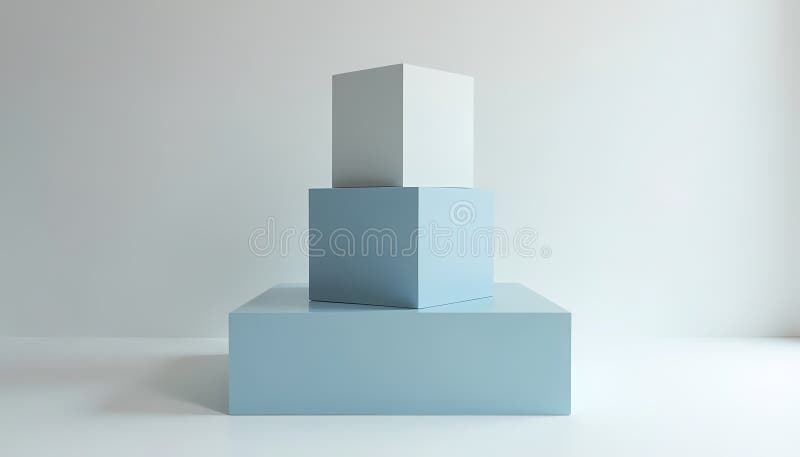 Minimalist Geometric Cube Display Stock Illustration - Illustration of ...