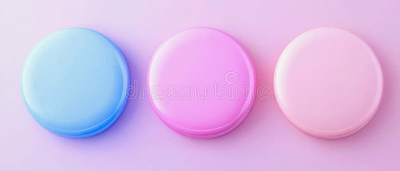 Three Pastel Colored 3d Buttons on Light Pink Background Stock Image ...