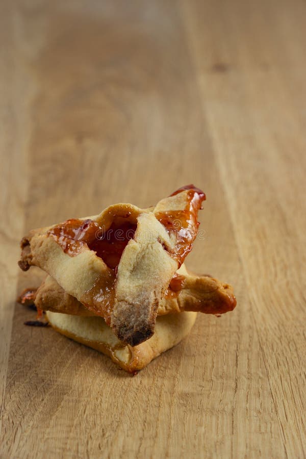 Three Pastries with Jam on Top of Each Other. Hamantash Stock Photo ...