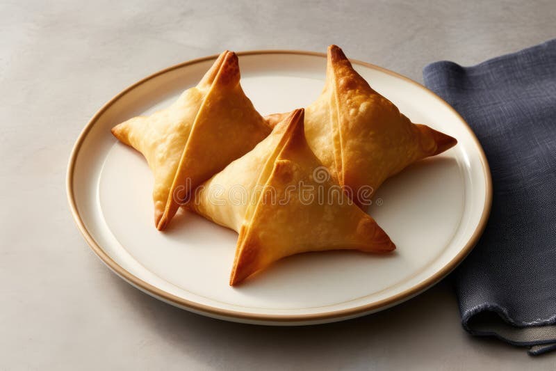 Three Pastries on a Plate stock illustration. Illustration of closeup ...