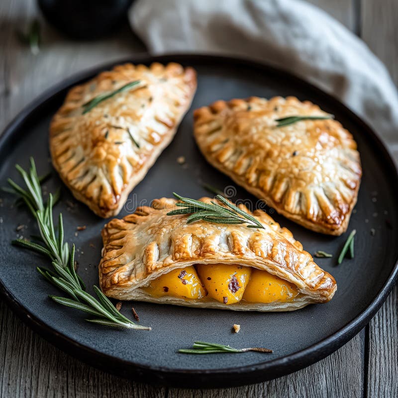 Three Pastries with Rosemary on Top Stock Photo - Image of meal, eating ...