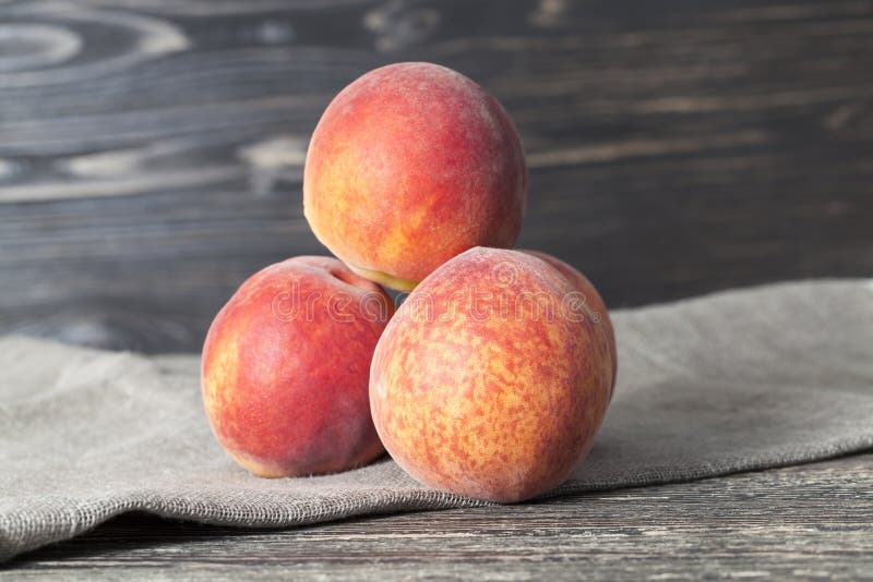 Three peaches stock photo. Image of nature, stilllife - 129600526
