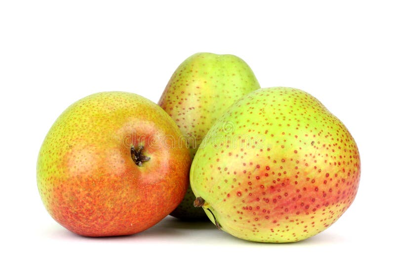 Three Pears Isolated on White Background Stock Image - Image of closeup ...