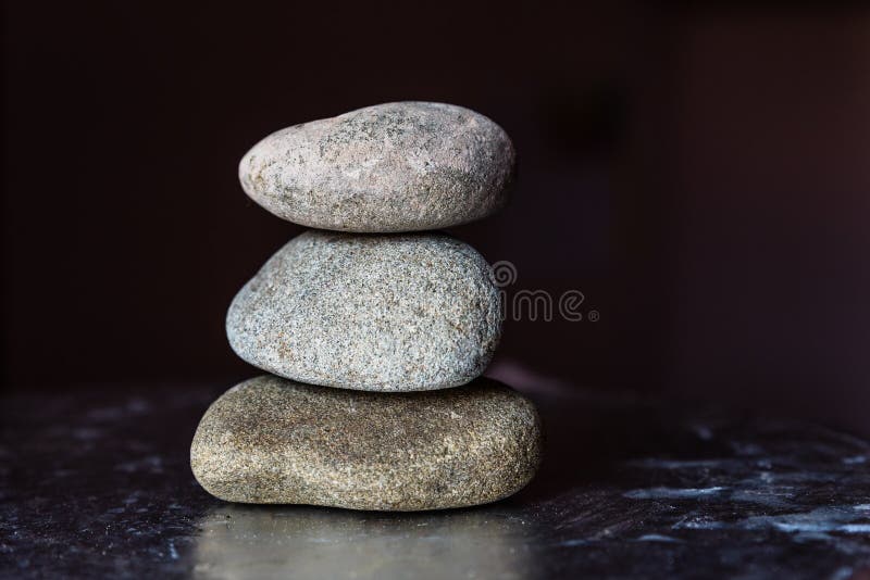 Three Pebble Stack Zen Garden Stock Photo - Image of perfection, round ...
