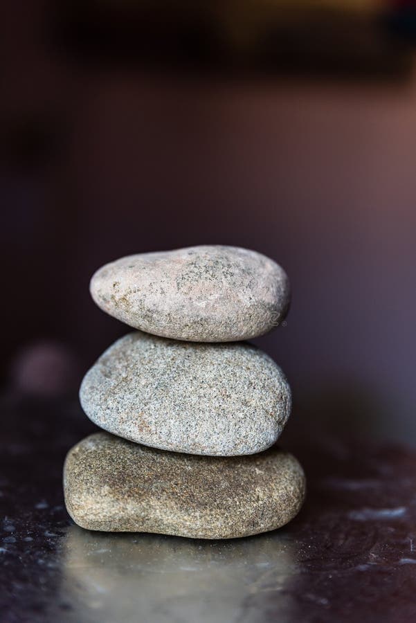 Three Pebble Stack Zen Garden Stock Photo - Image of perfection, round ...