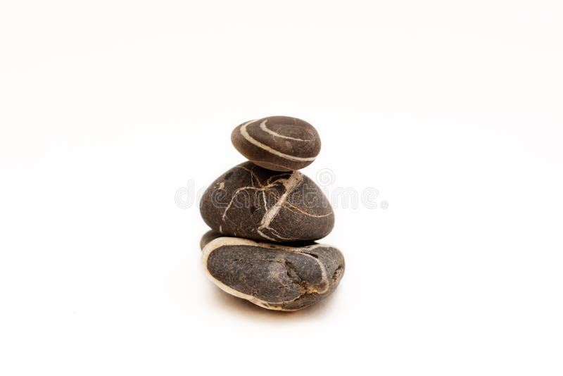 Three Pebble Stack Zen Garden Stock Photo - Image of perfection, round ...