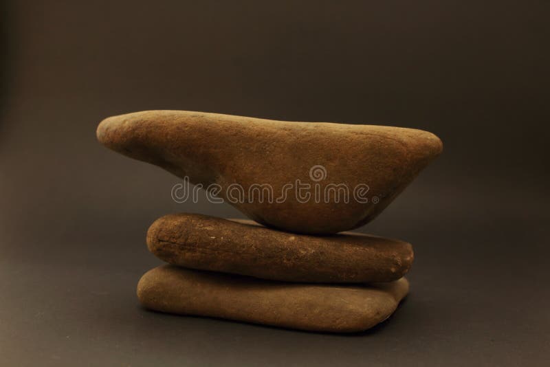 Three Pebbles Superimposed on Each Other. Stock Image - Image of stone ...
