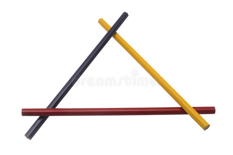 Three Pencils Forming A Triangle Stock Photo - Image: 13461990