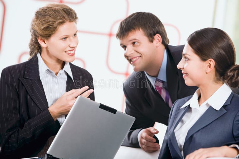 Three people stock image. Image of communication, friends - 3390225