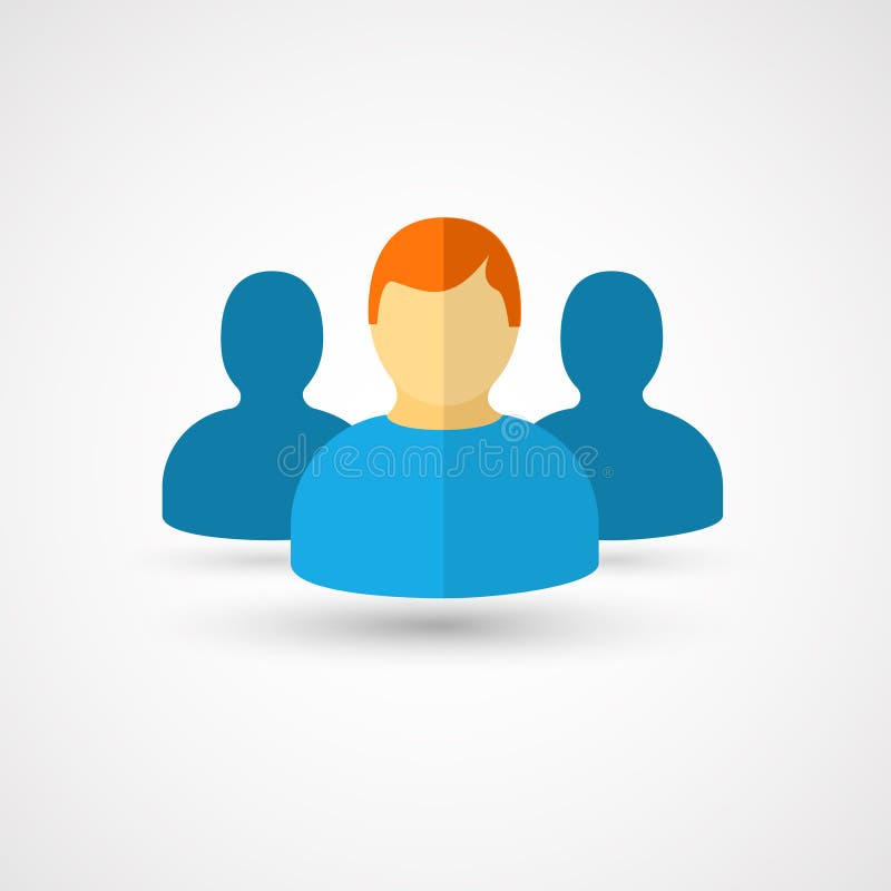 Three People flat icon. stock vector. Illustration of connection - 93005491