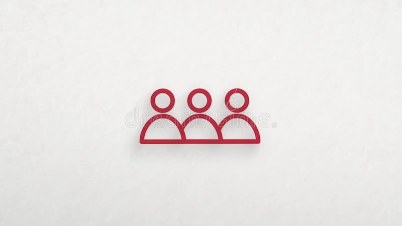 Three People Icon with Color Drawing Effect. Doodle Animation Stock ...