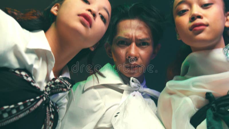 Serious Expressions from Below Stock Video - Video of recreation ...