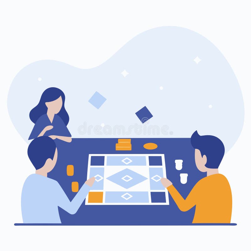 Three People are Playing a Board Game Together Stock Photo ...