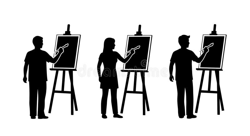 Canvases Silhouette Stock Illustrations – 265 Canvases Silhouette Stock ...