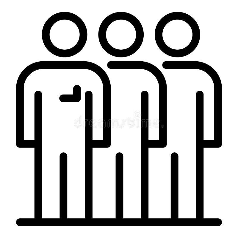 Three People Team Icon, Outline Style Stock Vector - Illustration of ...