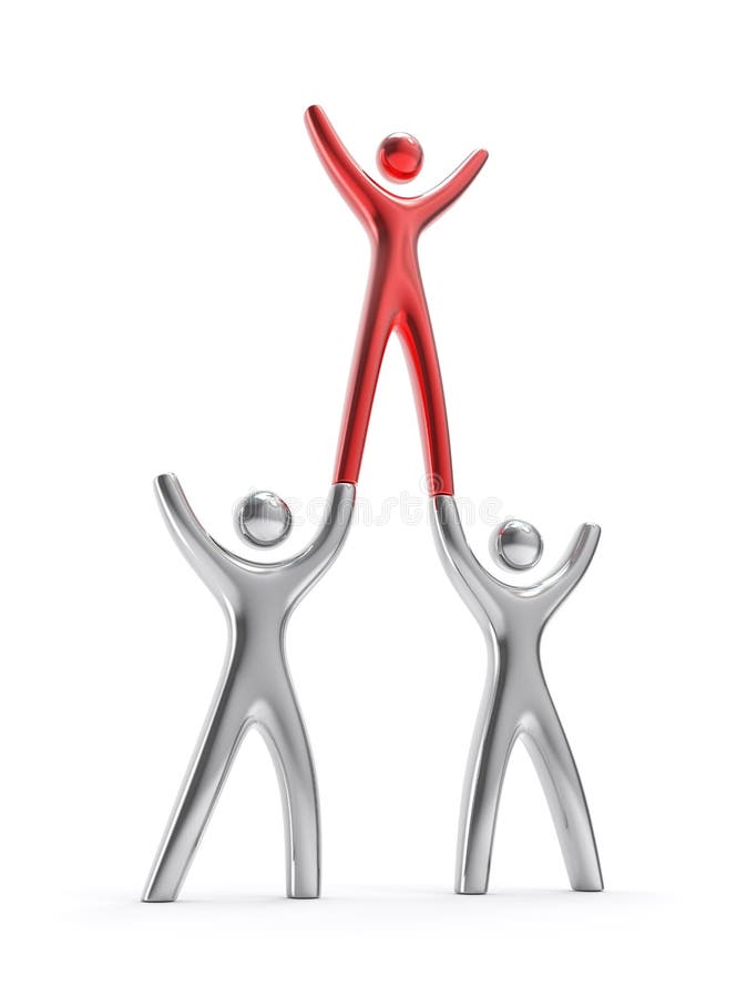 Three People Teamwork Development Stock Illustration - Illustration of ...