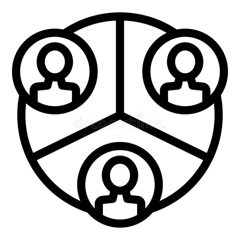 Three People Working Together in a Team Icon Stock Vector ...