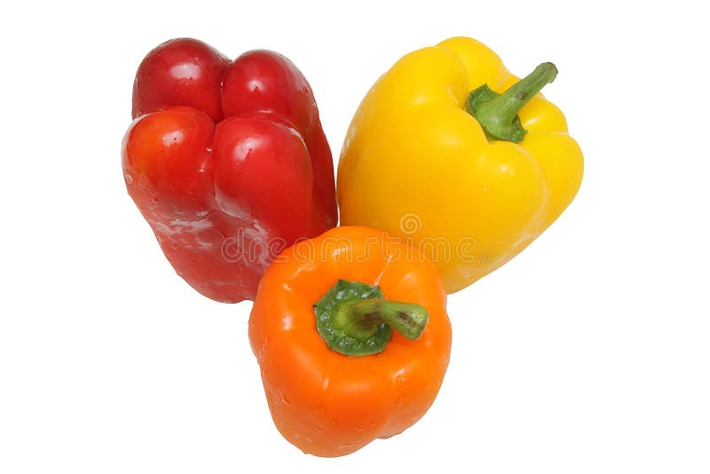 Three peppers isolated stock photo. Image of sweet, fresh - 21791474