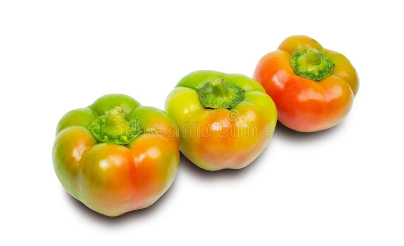 Three Peppers Isolated on White Stock Image - Image of food, dieting ...