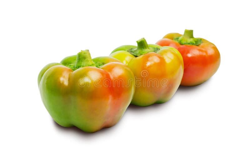 Three Peppers Isolated on White Stock Photo - Image of food, dieting ...