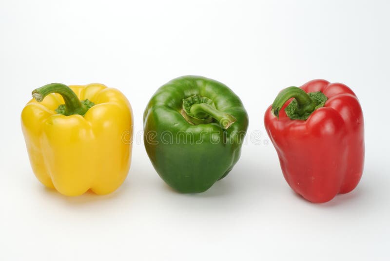 Three Peppers, Red, Green, Yellow Stock Photo - Image of ingredient ...