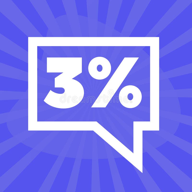 Three Percent in Square Speech Bubble. Icon with only One Color Stock ...
