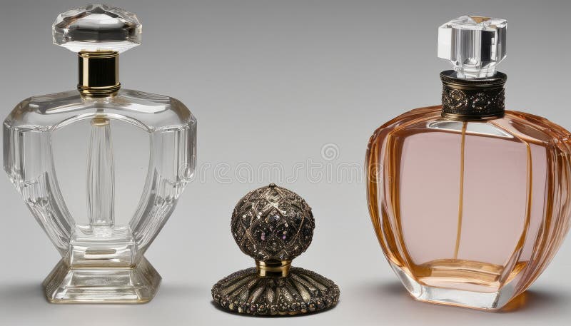 Three Perfume Bottles on a Table Stock Illustration - Illustration of ...