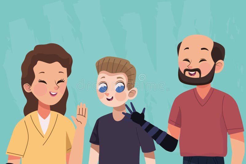 Three persons disability stock vector. Illustration of persons - 265521841