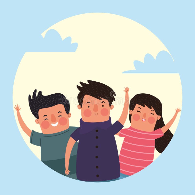 Three persons saludating stock vector. Illustration of modern - 273395160