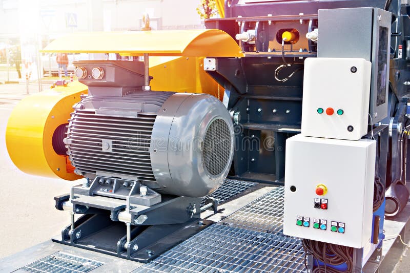 Asynchronous Electric Motor and Control Panel Stock Photo - Image of ...