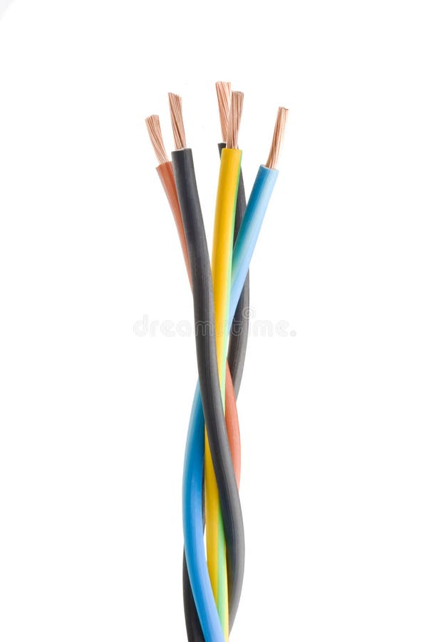 Three-phase electric cable stock photo. Image of household - 16227172
