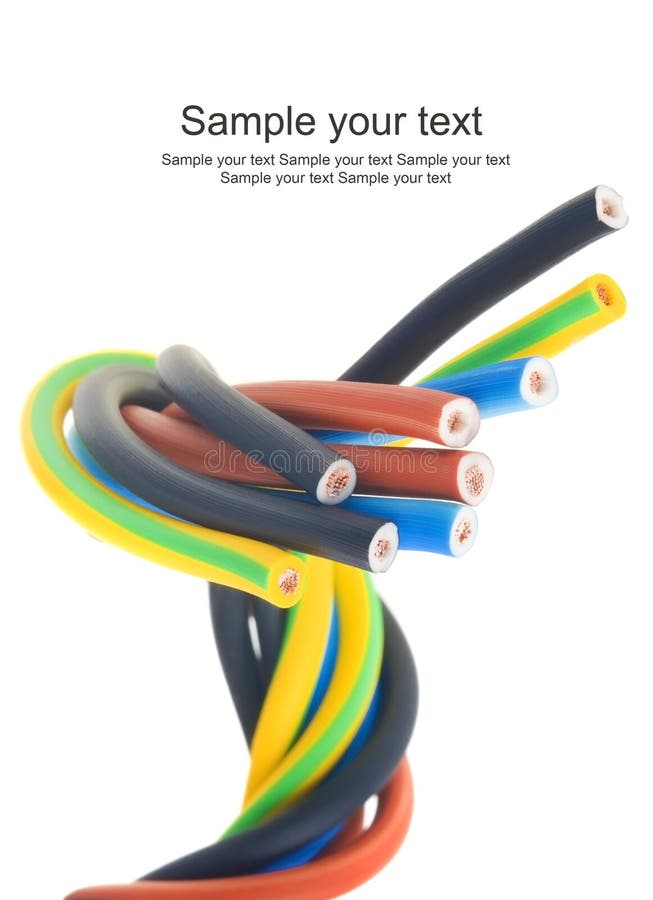 Three-phase electric cable stock image. Image of watt - 42763113