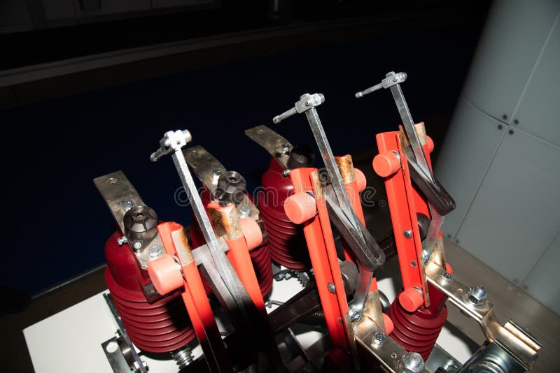 Three-phase High Voltage Power Line Breaker Stock Photo - Image of ...