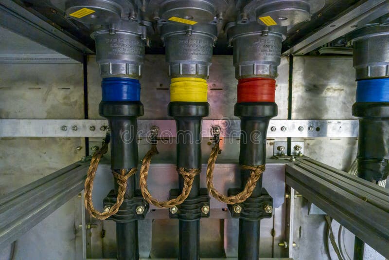 Three Phase Electrical Pfisterer Cable Connections Stock Photo - Image ...